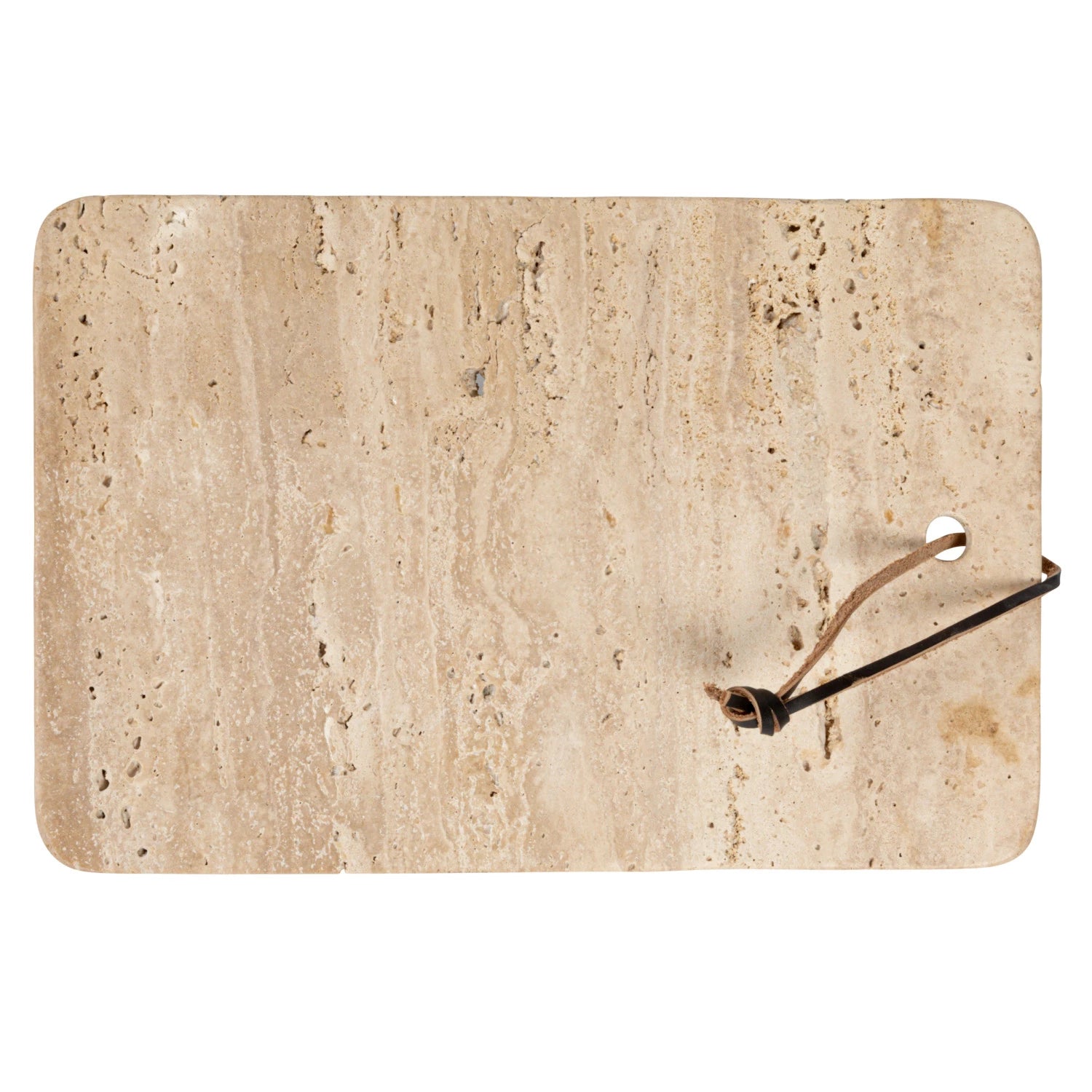 12x8 Travertine Board w/ Leather Tie
